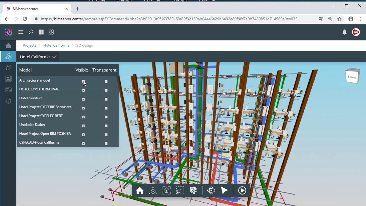 CYPECAD projects viewed in BIMserver.center AR