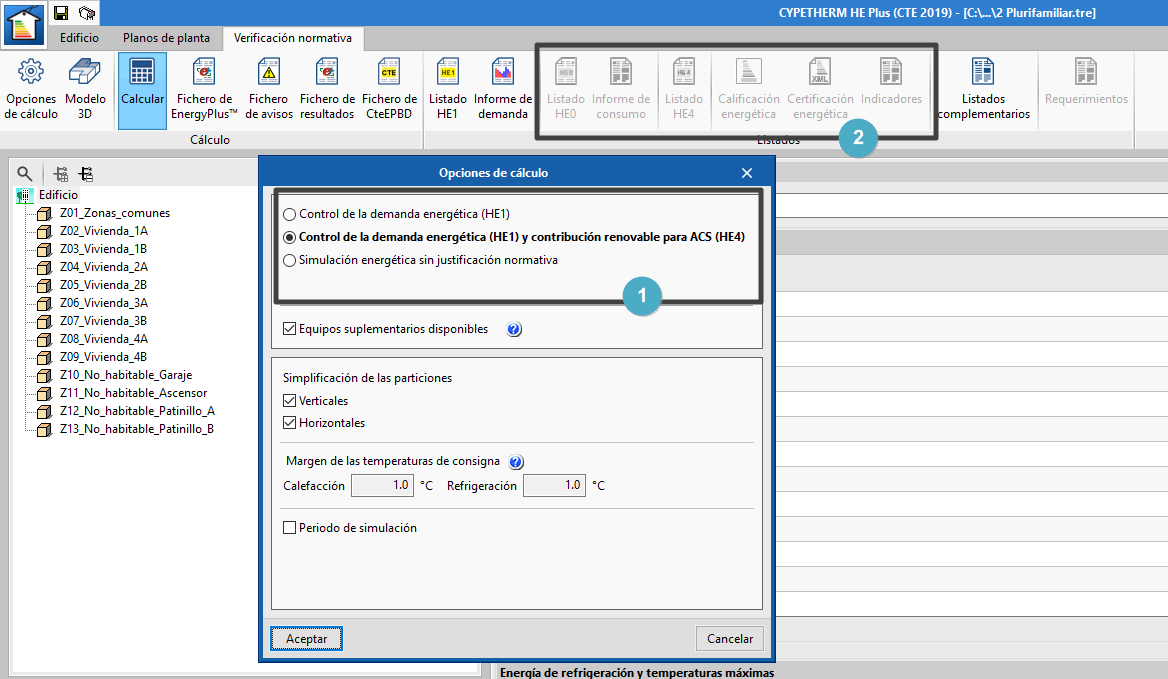 ¿Por qué no permite obtener la certificación energética, el listado HE1 o el listado HE0 ...