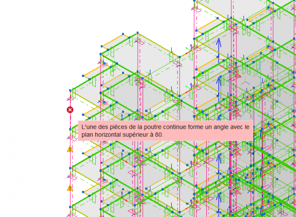 L'une des pièces de la poutre continue forme un angle avec le plan ...
