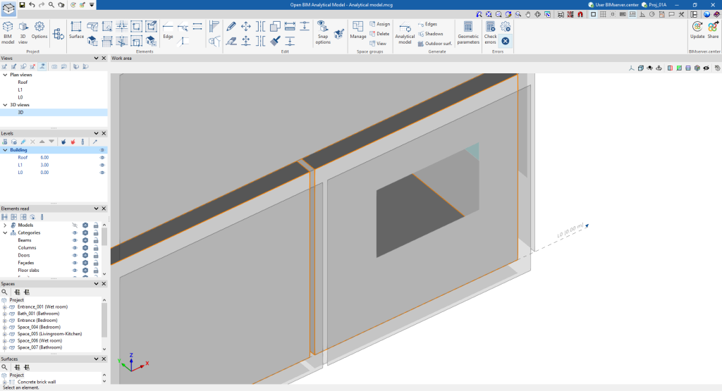 How to define an opening in Open BIM Analytical Model - Learning | Cype