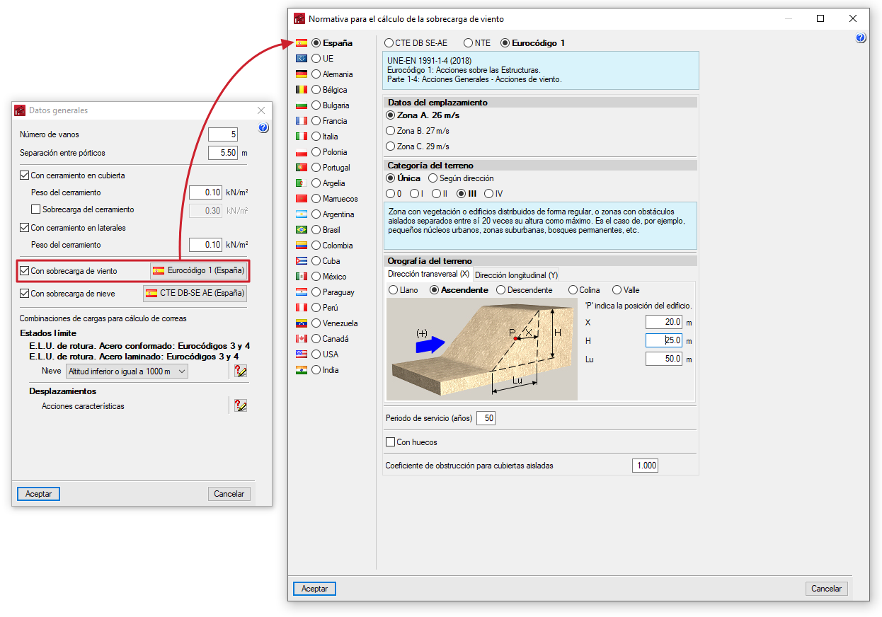 Cómo consultar las cargas de viento y nieve generadas en Portal frame generator - Learning | Cype