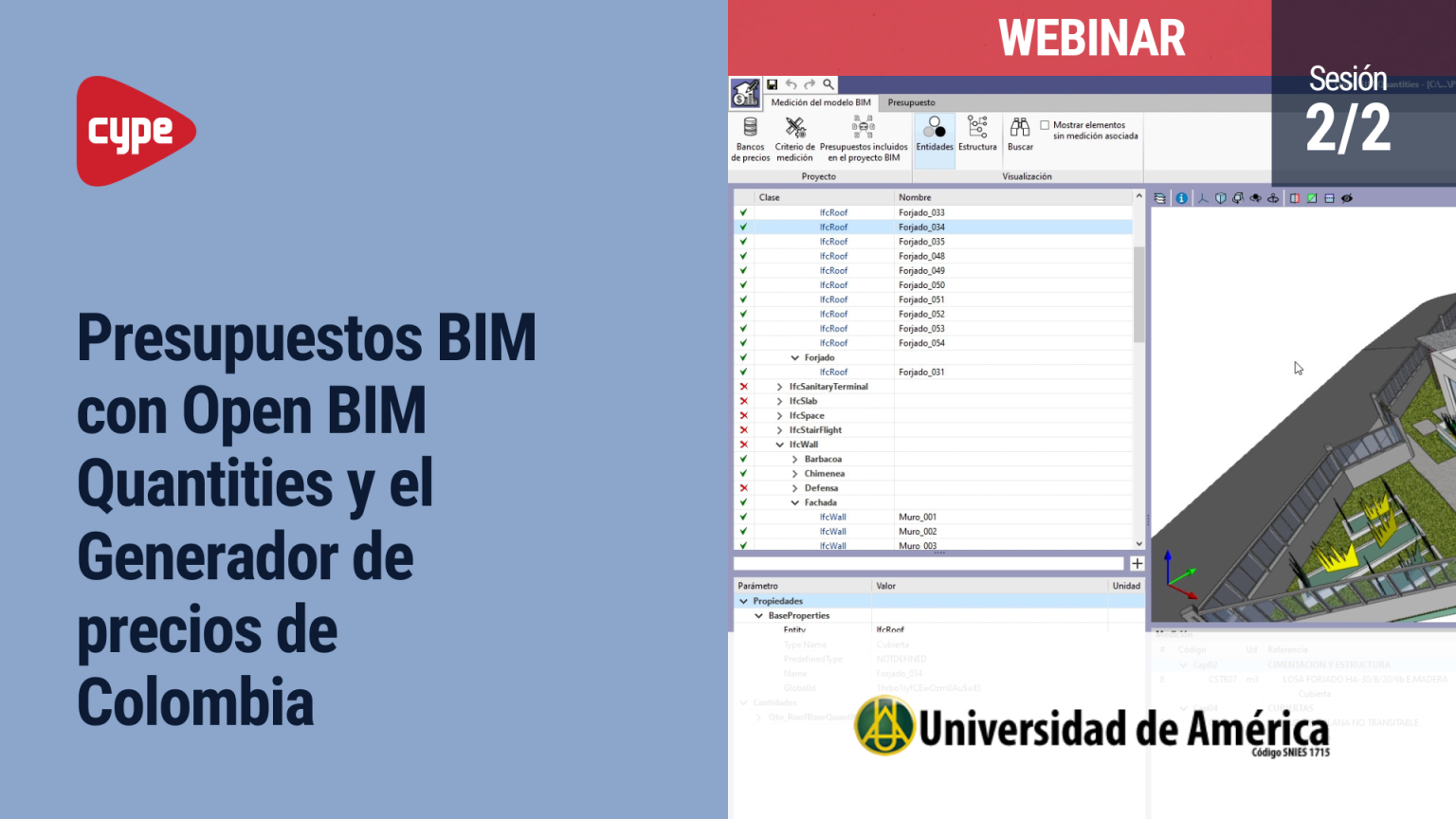Presupuestos BIM con Open BIM Quantities y el Generador de precios de Colombia - Universidad de ...