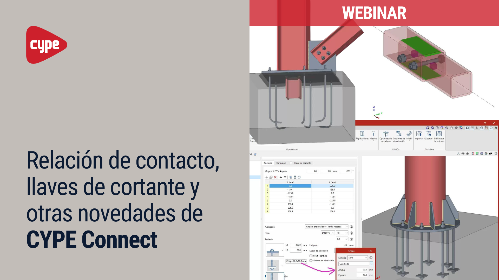 Relación de contacto, llaves de cortante y otras novedades de CYPE Connect - Learning | Cype