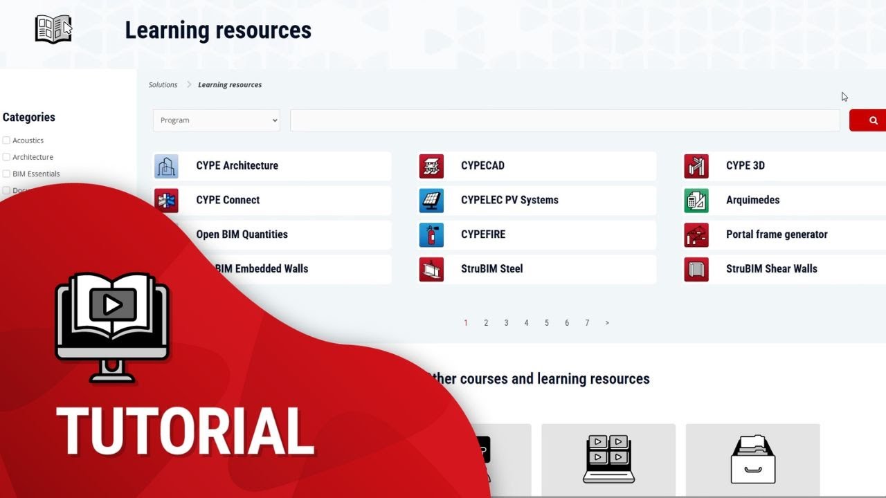 Liens vers le site web de CYPE dans le menu d'aide des applications
