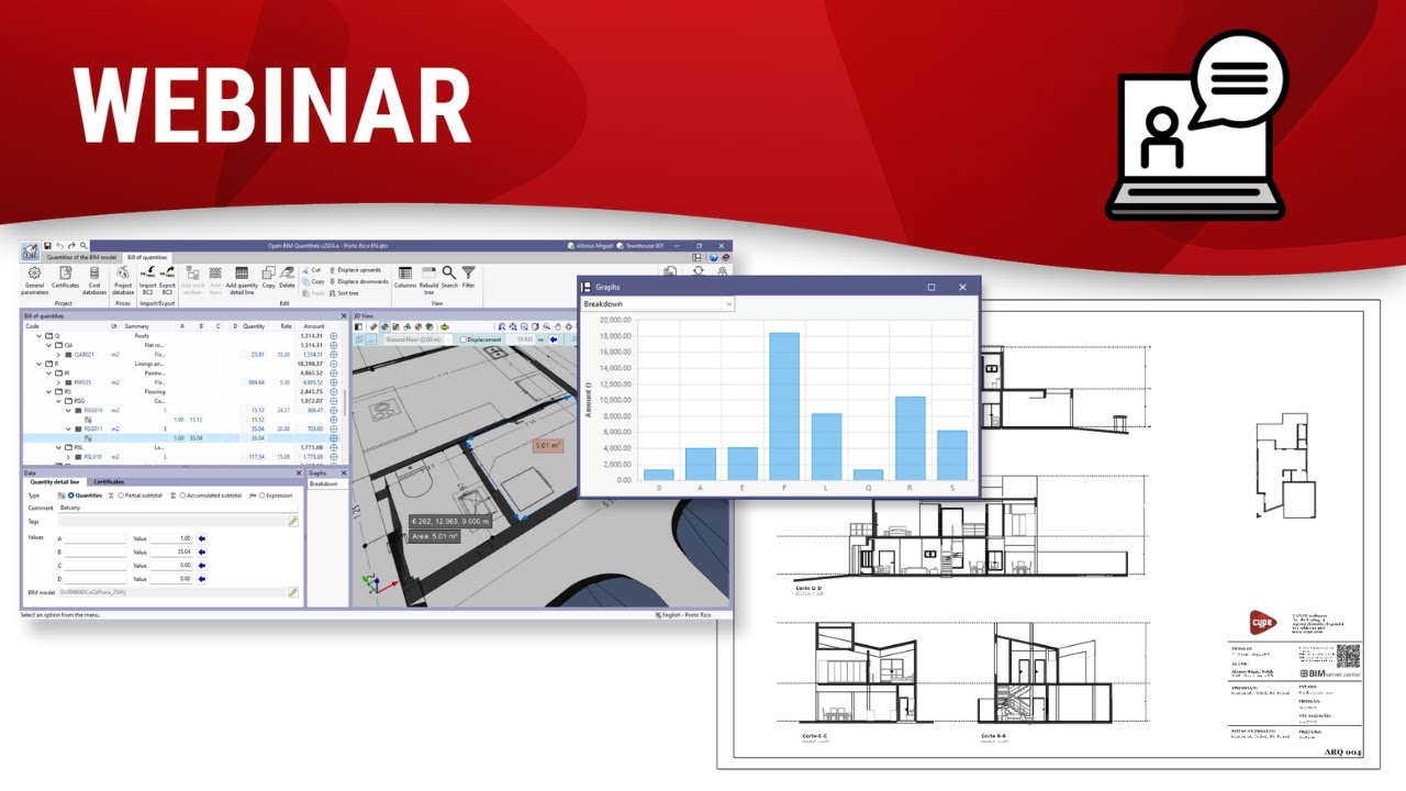 Generating a Bill of Quantities from CAD drawings with Open BIM Quantities