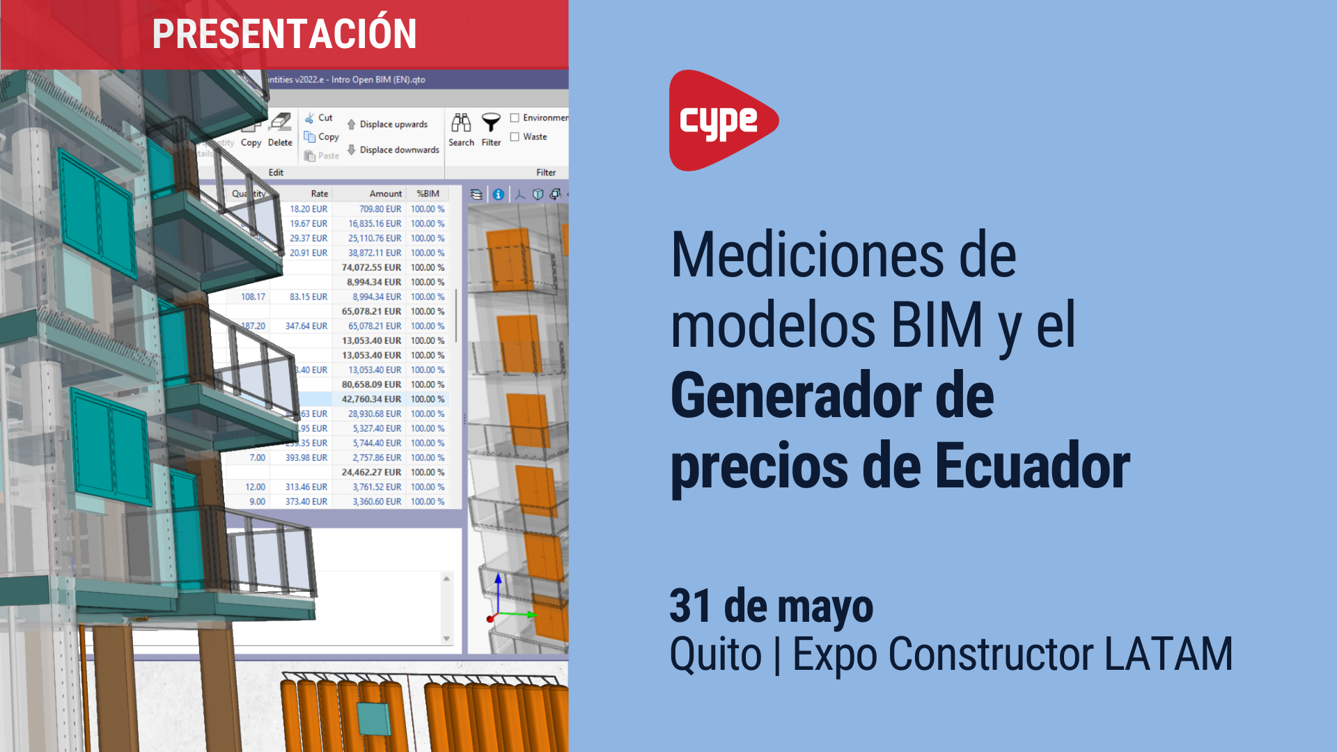Mediciones de modelos BIM y el Generador de precios de Ecuador ...