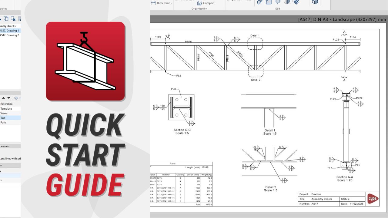 StruBIM Steel: assembly sheets