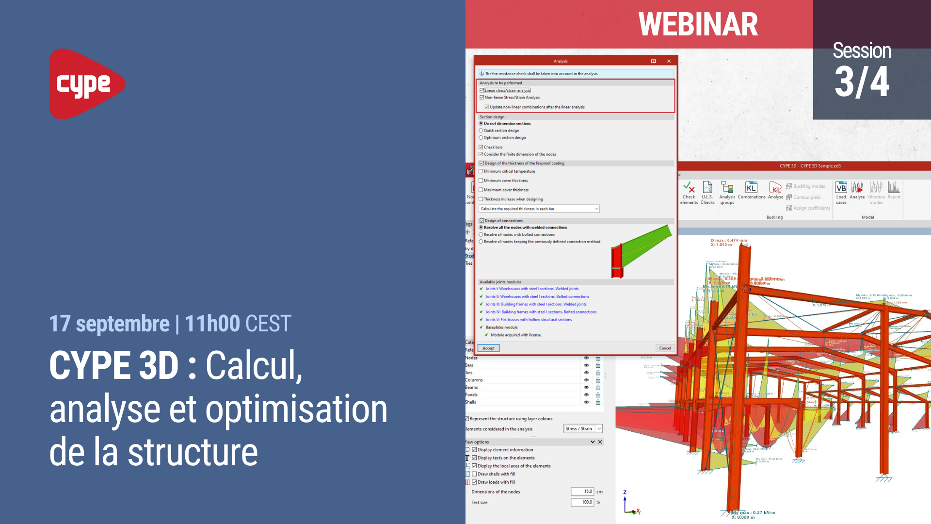 CYPE 3D : Calcul, analyse et optimisation de la structure - Learning | Cype
