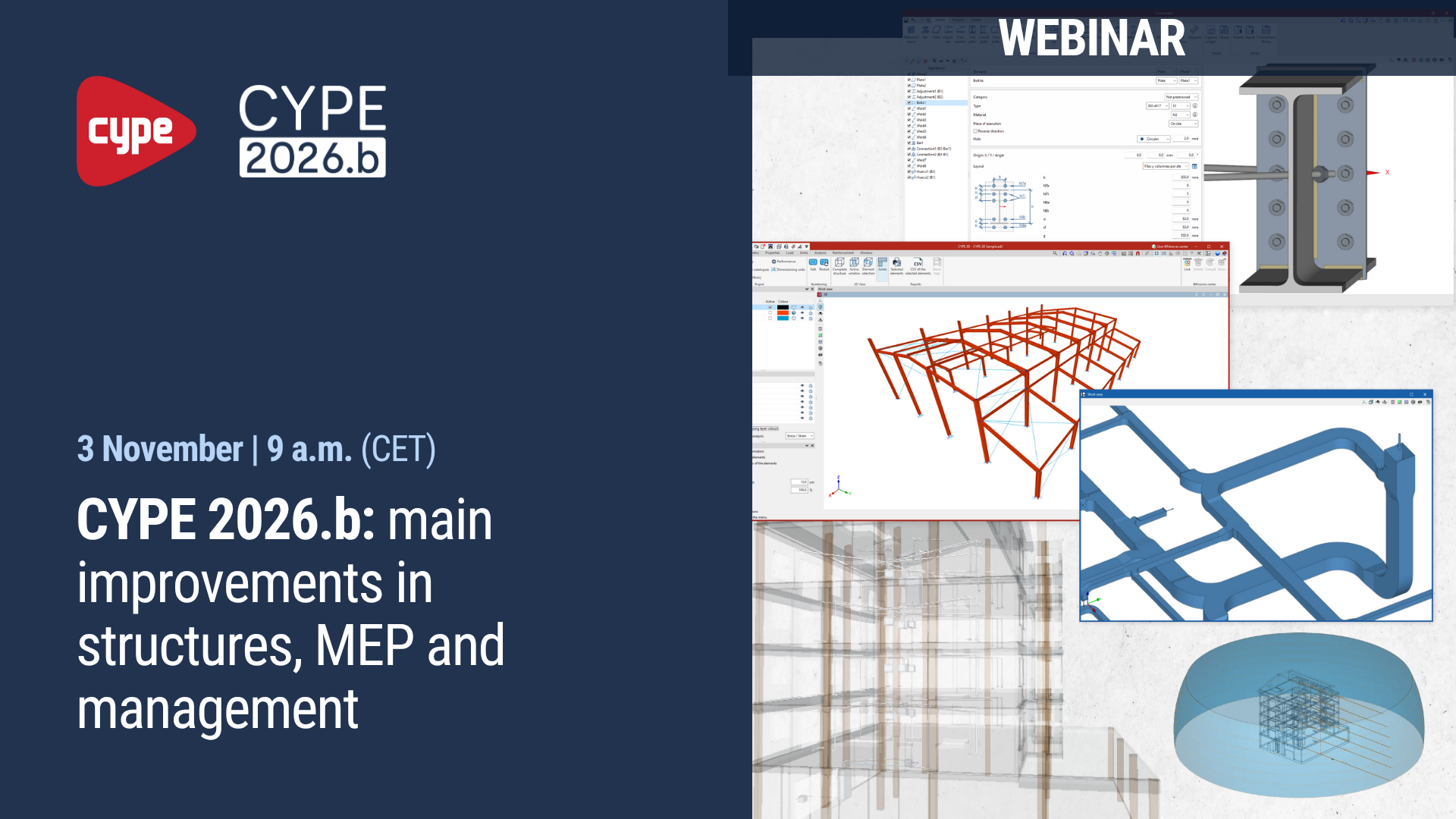 CYPE 2026.b: main improvements in structures, MEP and management - Learning | Cype